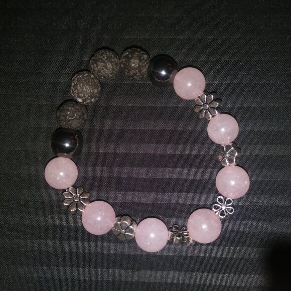 Jewelry | Rose Quartz Lava Stone Bracelet | Poshmark